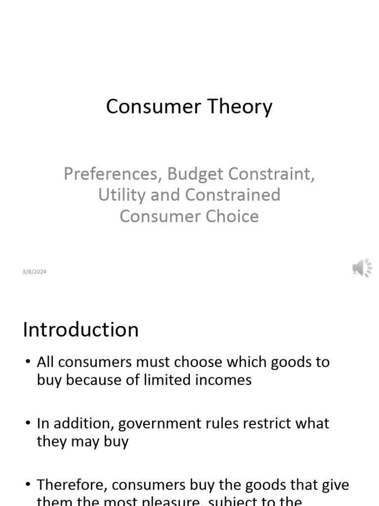 Consumer Theory - Online | PDF | Utility | Consumer Behaviour