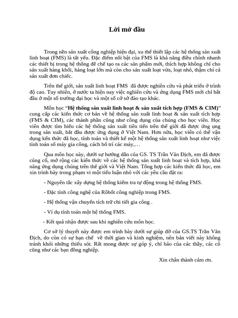 FMS & Cim | PDF