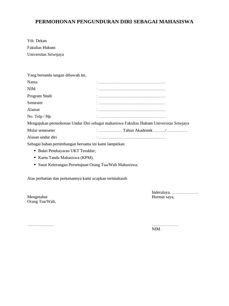 FORMAT-PENGUNDURAN-DIRI-MHS | PDF