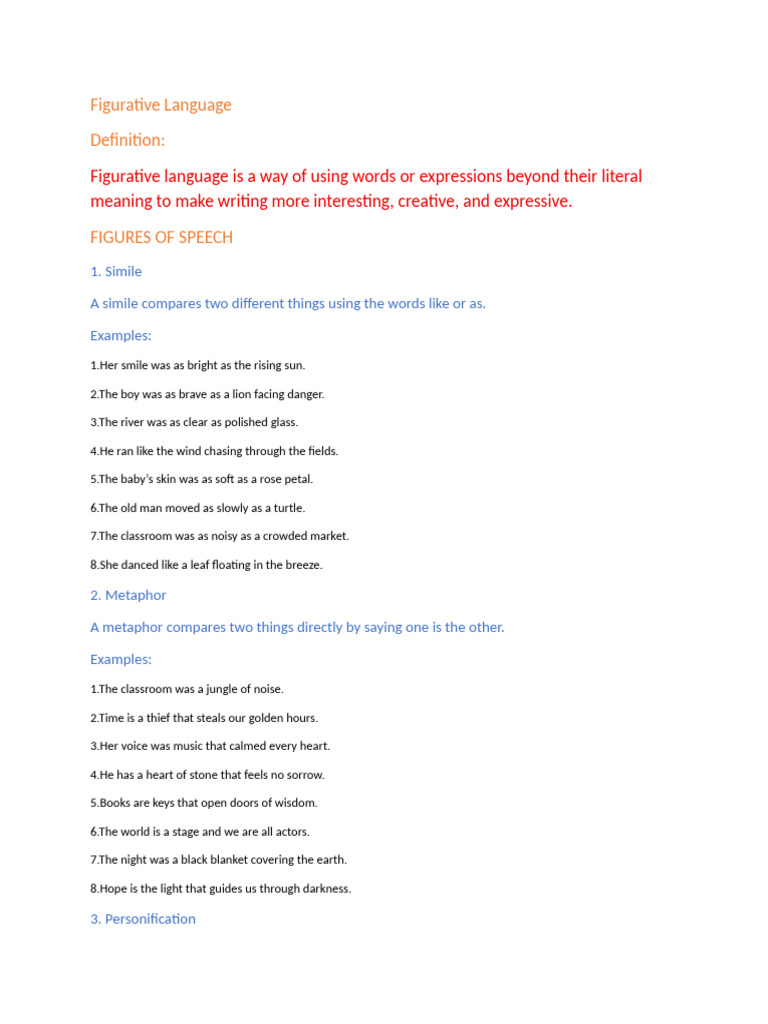 Figurative Language Improved | PDF