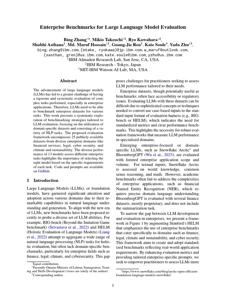 Enterprise Benchmarks For Large Language Model Evaluation 4lxl1jzv6cpd ...