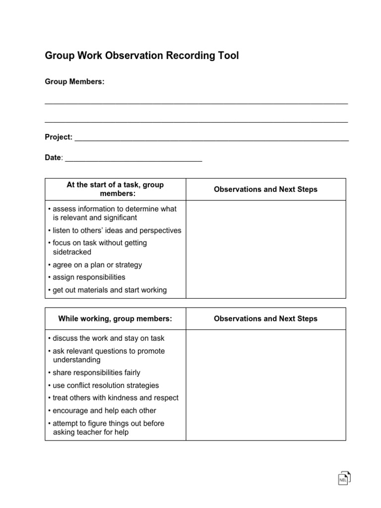 Group Work Observation | PDF