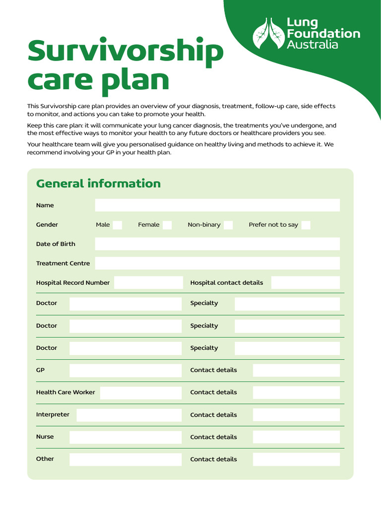 Survivorship Care Plan Lung Cancer | PDF | Respiratory Diseases | Lung ...