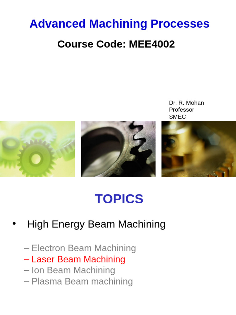 Laser Beam Machining Insights | PDF | Laser | Light