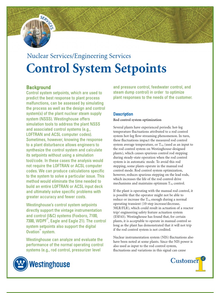 Control System Setpoints: Nuclear Services/Engineering Services | PDF | Control System | Simulation