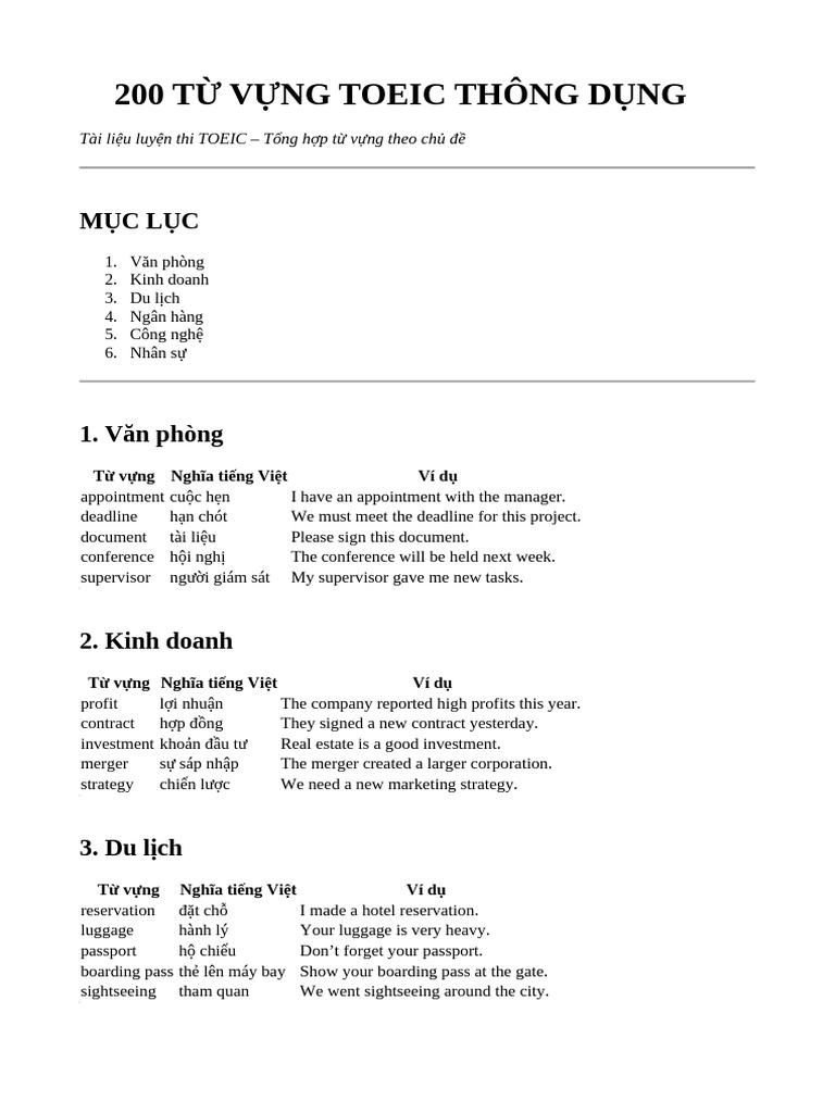 ? 200 T V NG Toeic Thông D NG | PDF