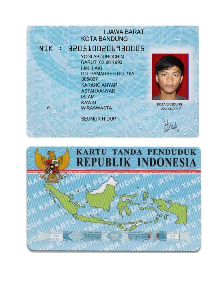 Contoh KTP dan KK Kota Bandung | PDF