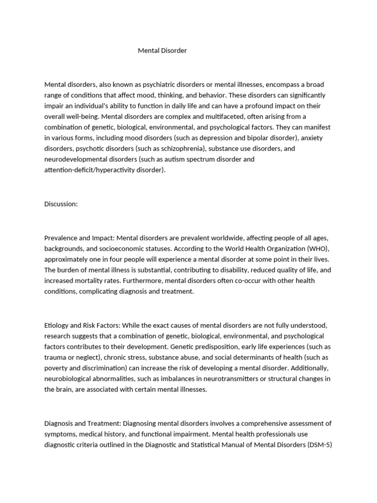 Kallit Mental Disorder-WPS Office | PDF | Mental Disorder | Mental Health
