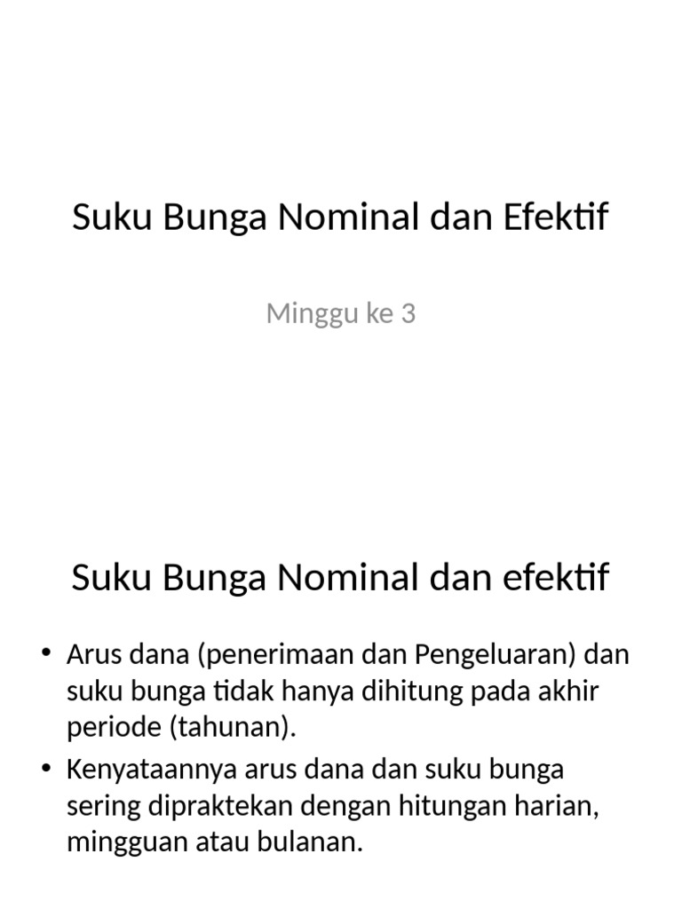 Minggu 3 Suku Bunga Nominal Dan Efektif | PDF