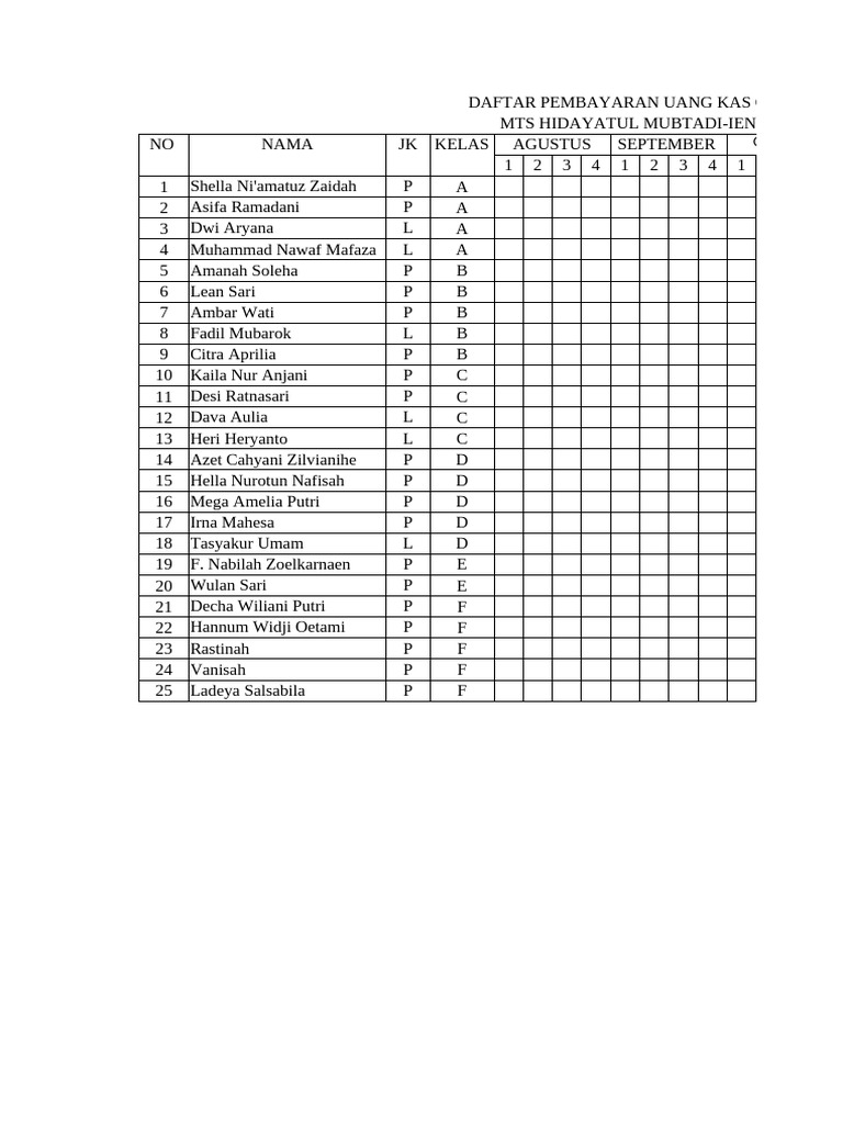 Absen Anak Osis | PDF