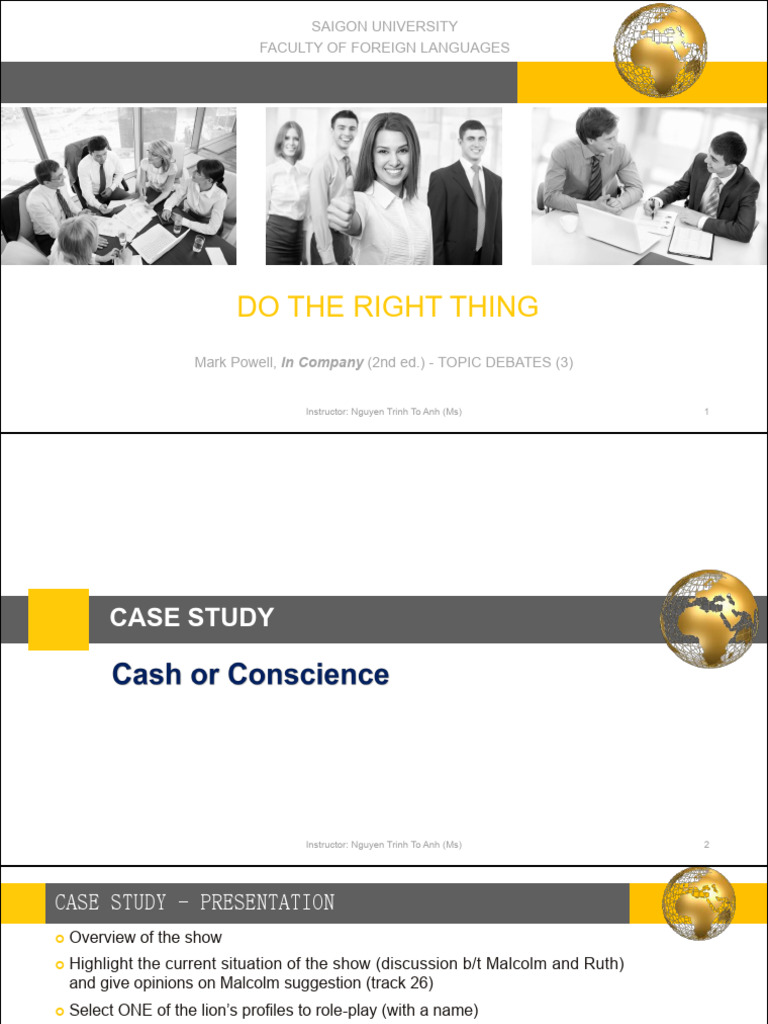 Case Study - Chapter 1 - Do The Right Thing | PDF