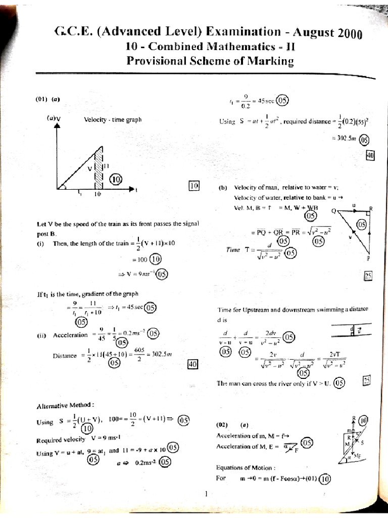 2000 Maths AppliedGCE Scanned by Sadeepa | PDF