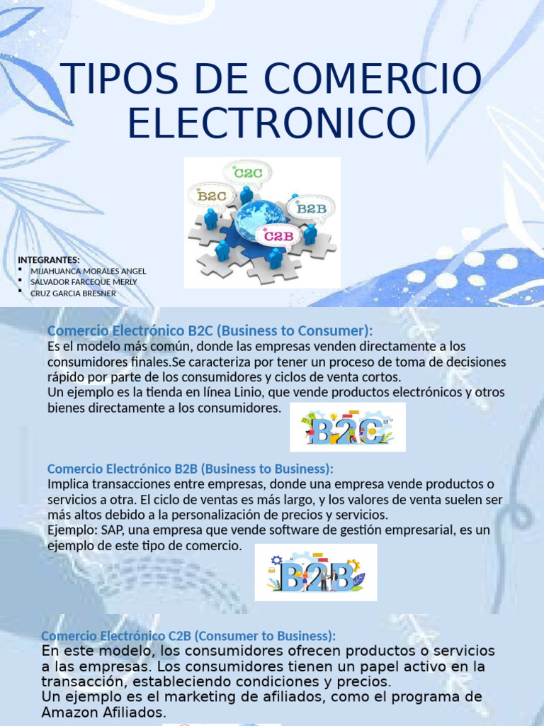 Tipos de Comercio Electrónico - Exposición | PDF