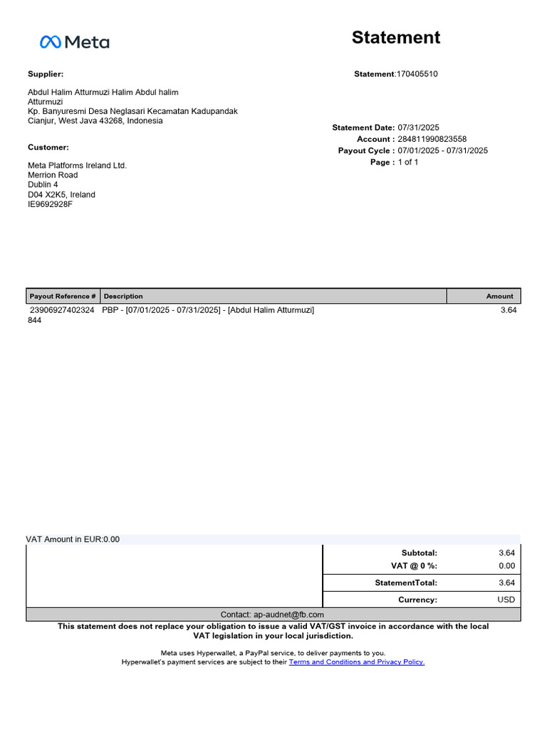Statement 170405510 | PDF | Taxes | Foreign Exchange Market