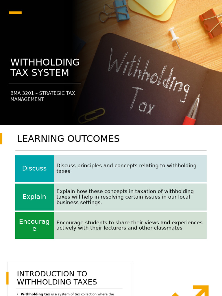 Bma 3210 Withholding Tax System | PDF | Taxes | Income Tax