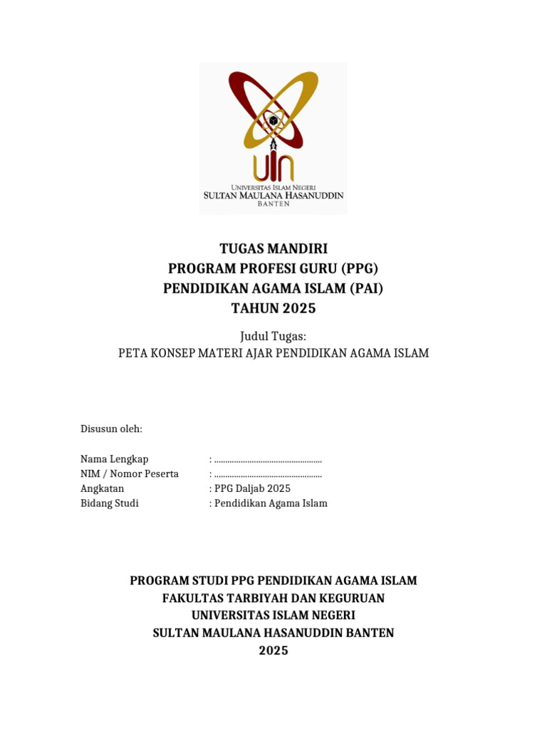 Cover Tugas Mandiri PPG PAI 2025 | PDF