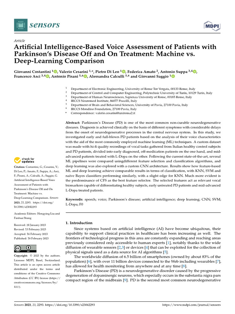 Artificial Intelligence-Based Voice Assessment of Patients With | PDF ...