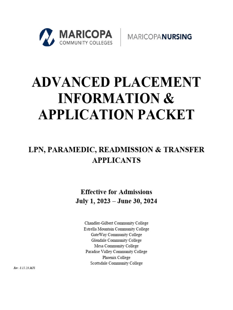 2022 2023 Advanced Placement Application Packet | PDF | University And College Admission ...