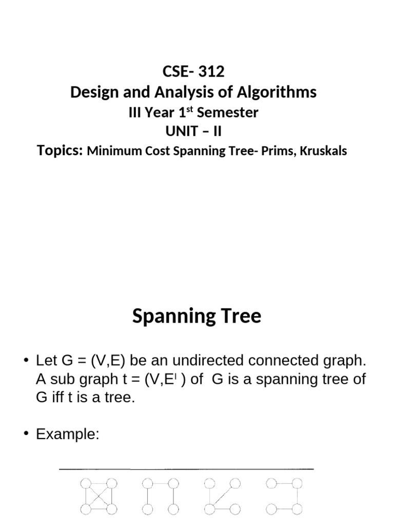 DAA - 2.2-Mincost Spanning Tree | PDF | Algorithms And Data Structures | Combinatorics