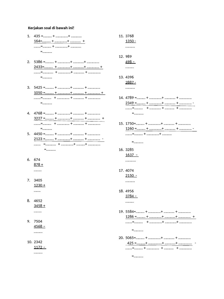 Latihan Soal Math Kelas 3 Bilangan Cacah | PDF