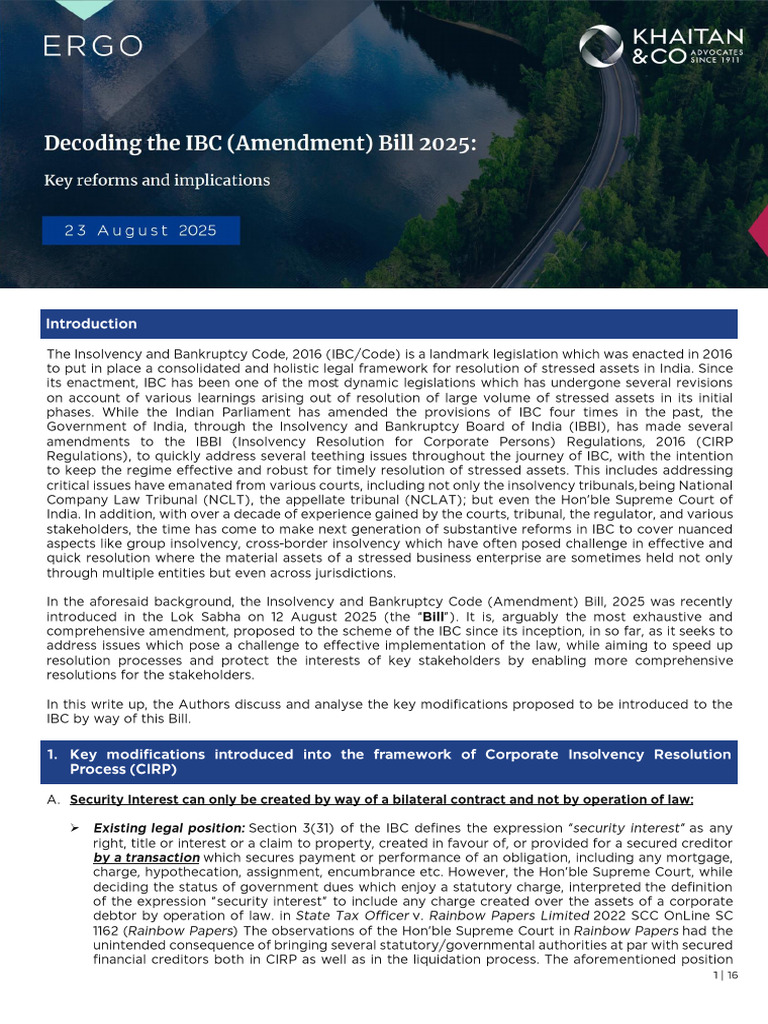 Decoding The IBC Amendment Bill 2025 1756425286 | PDF