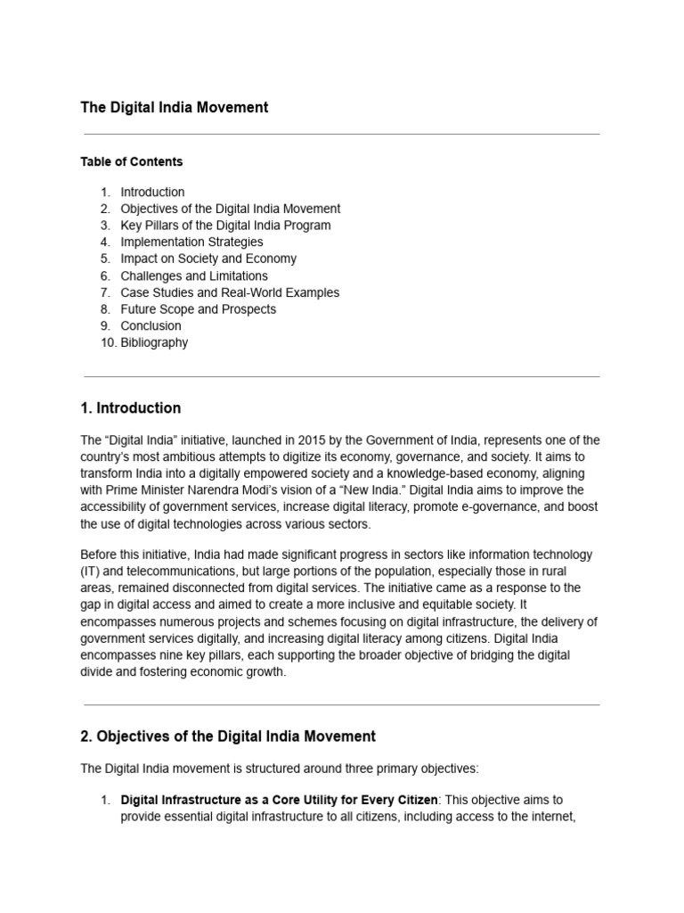Digital India Movement Overview | PDF | Economies