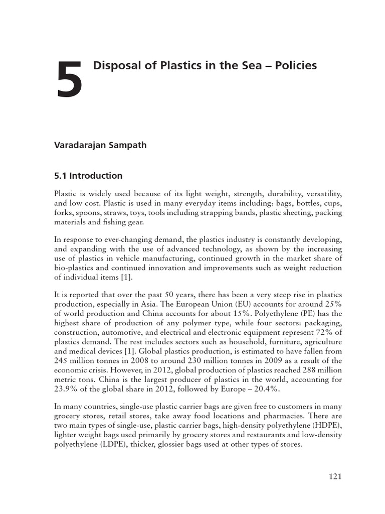 Chapter 5 Plastic Disposal Policies in Sea | PDF | Plastic | Sea