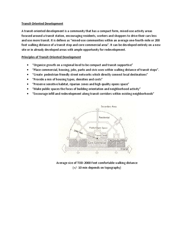 Principles - Transit Oriented Development | PDF | Urban Planning | Urbanization