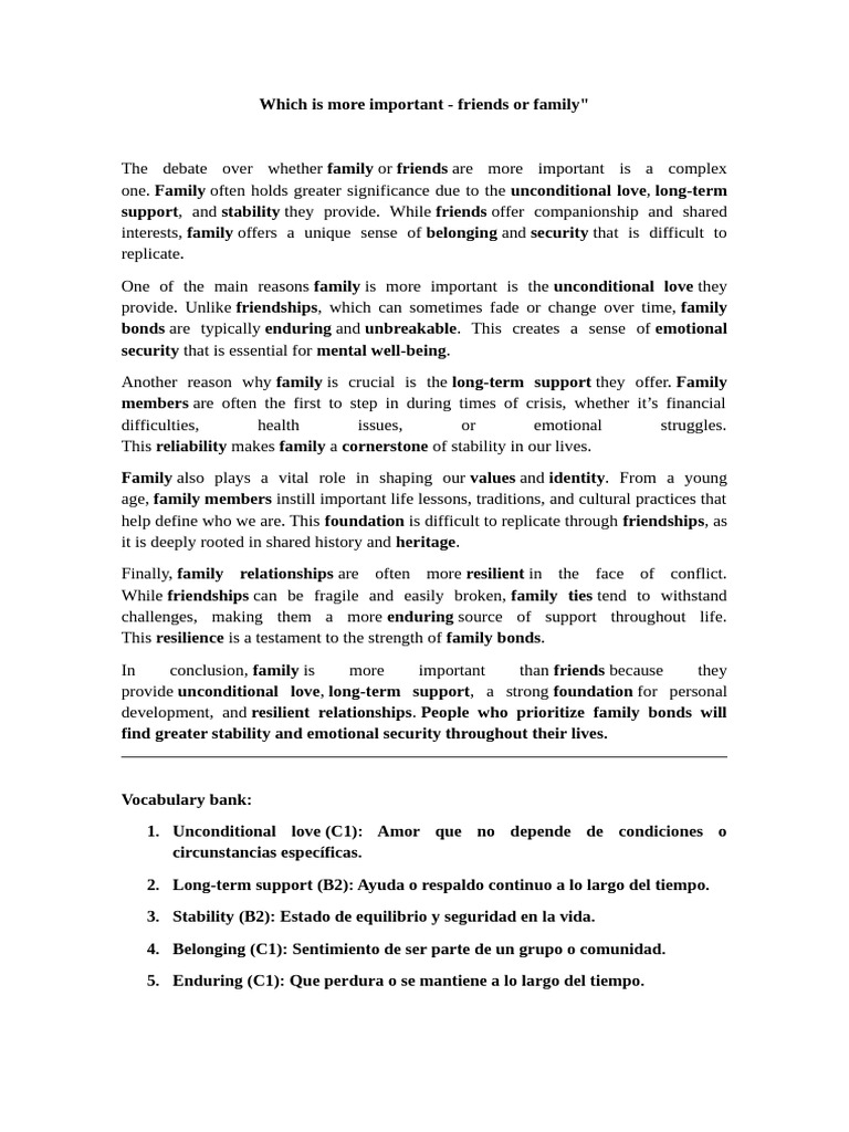 Relationships - Family Over Friends | PDF | Love | Social Psychology