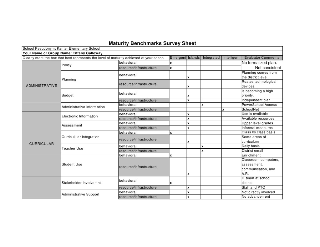Maturity Benchmarks Survey Sheet | PDF | Career & Growth | Business