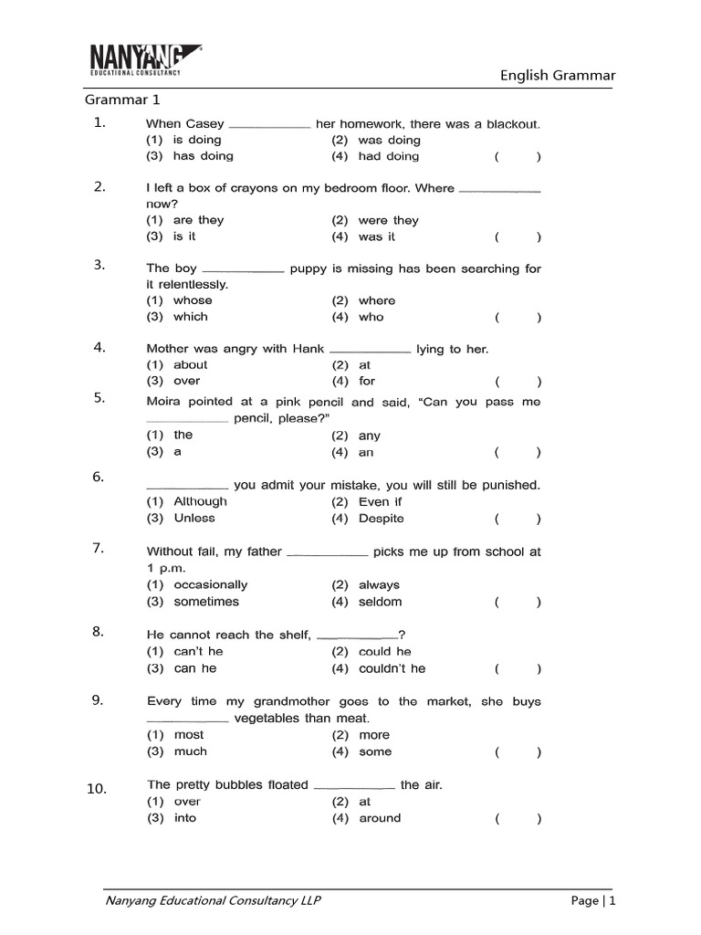 English Grammar Lessons Overview | PDF