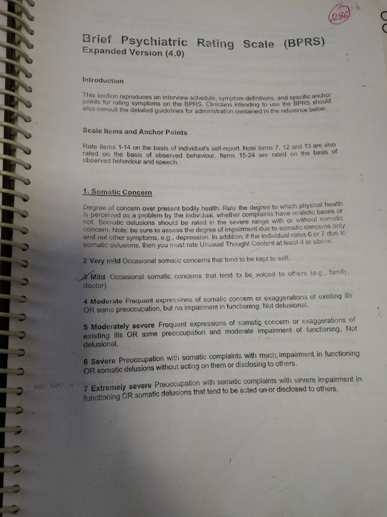 BPRS With Range | PDF
