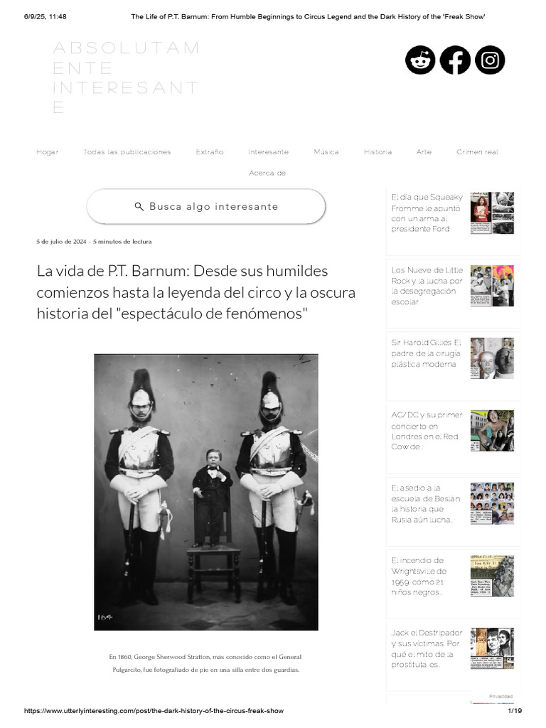 La vida de P.T. Barnum y su legado | PDF | PT Barnum | Ringling Bros. y ...