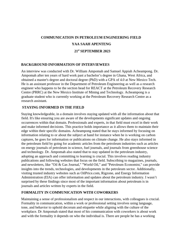 Communication in Your Field Final | PDF | Communication | Information