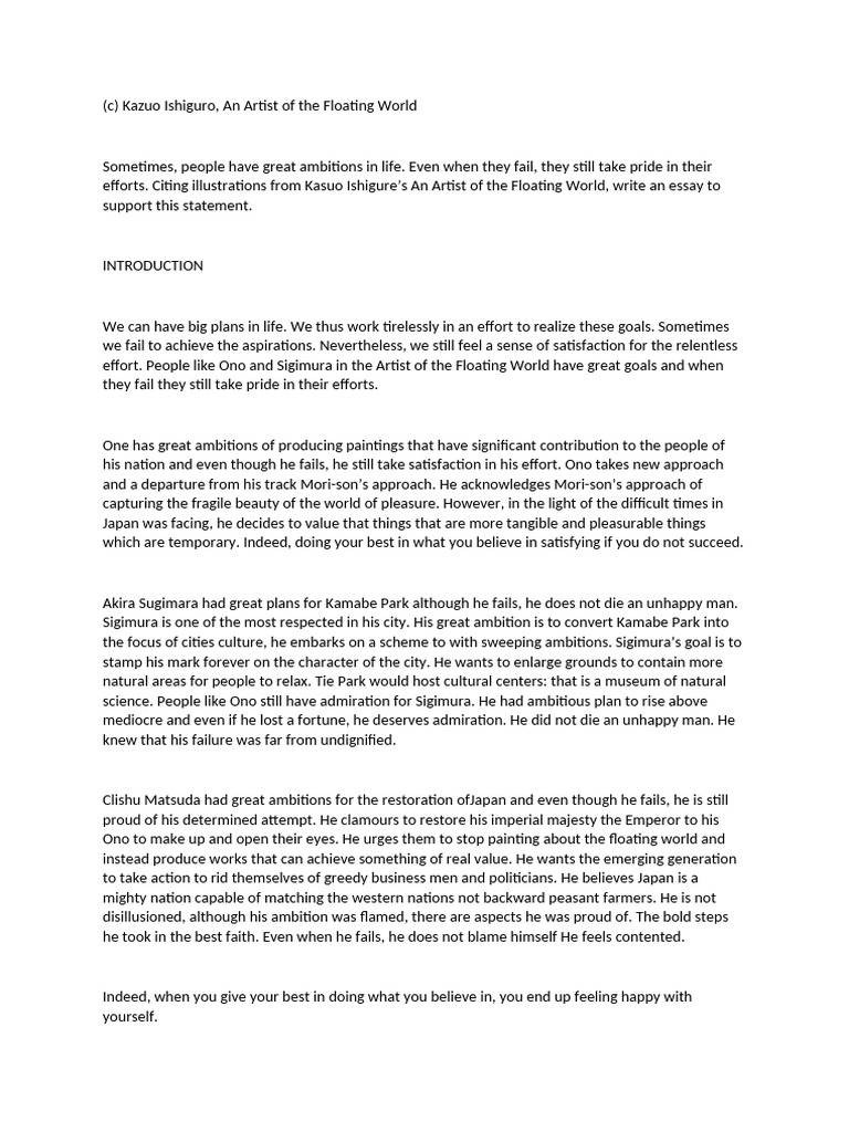 Artist of The Floating World Ms | PDF