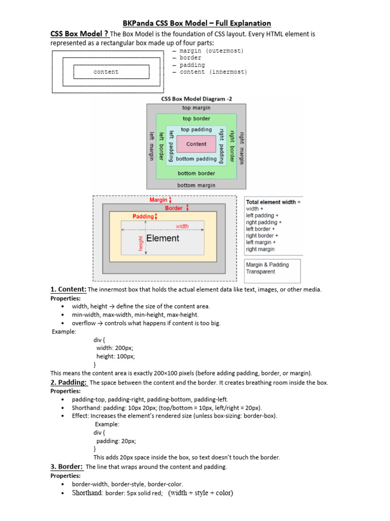CSS Box Model and Units For Students | PDF | Pixel