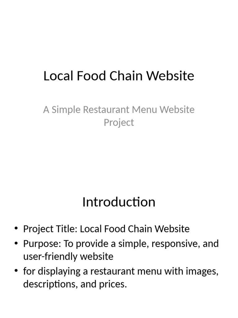 Local Food Chain | PDF