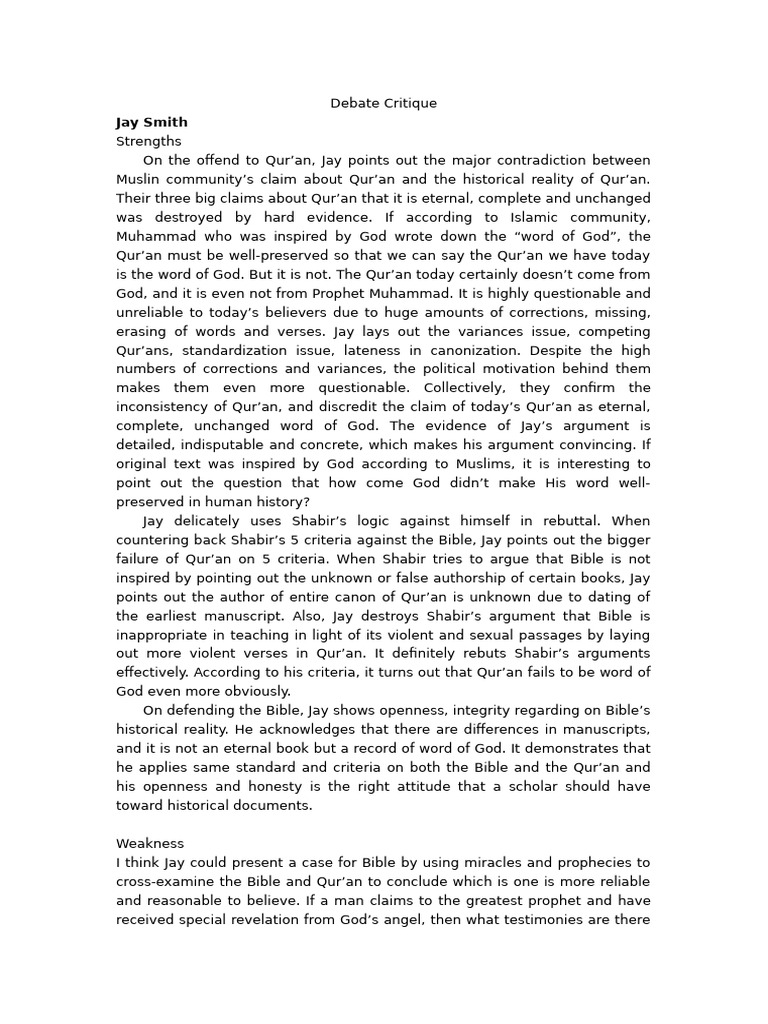Debate Critique Paul | PDF | Jesus | Bible