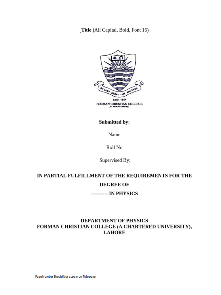 Thesis Guidelines-Physics Dept FCCU | PDF | Thesis | Abstract (Summary)