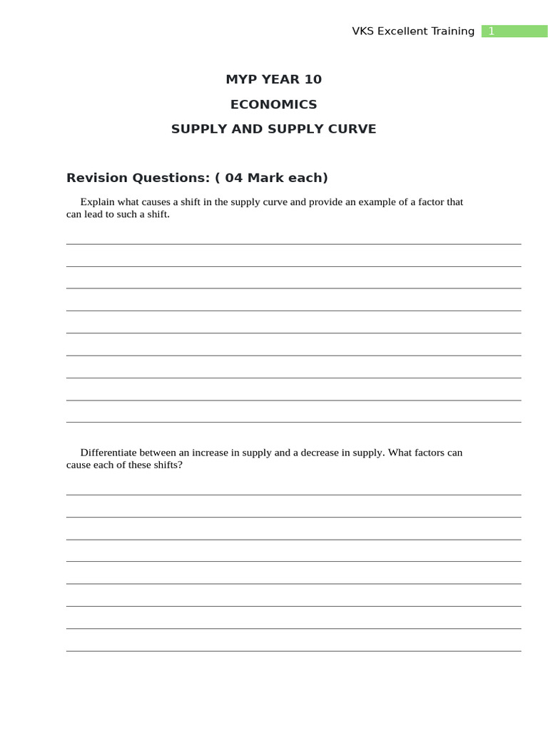 Myp Year 10 Supply | PDF