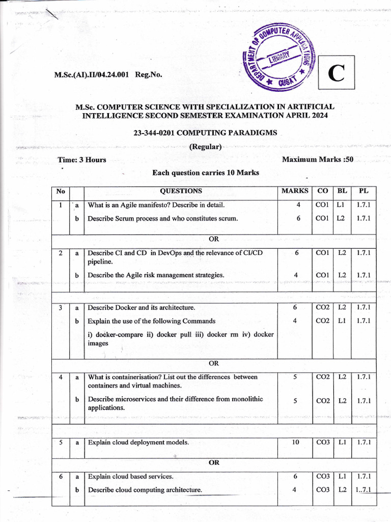 Computing Paradigms 2024 | PDF | Computer Engineering | Algorithms
