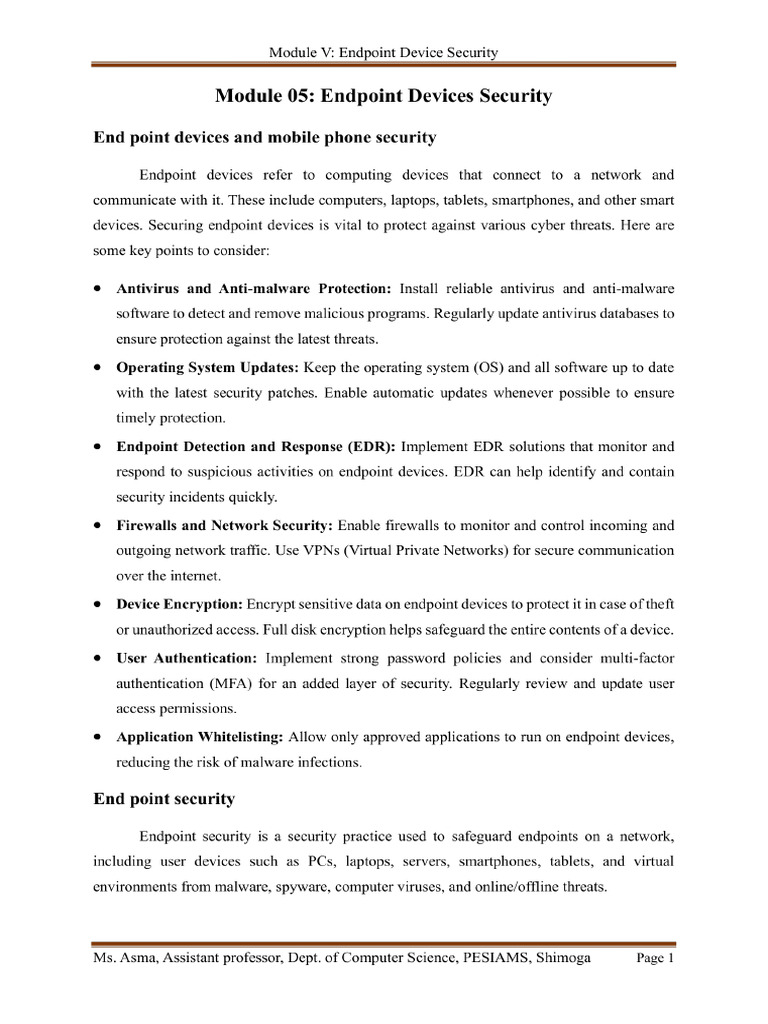 Module 05 - Endpoint Devices Security | PDF