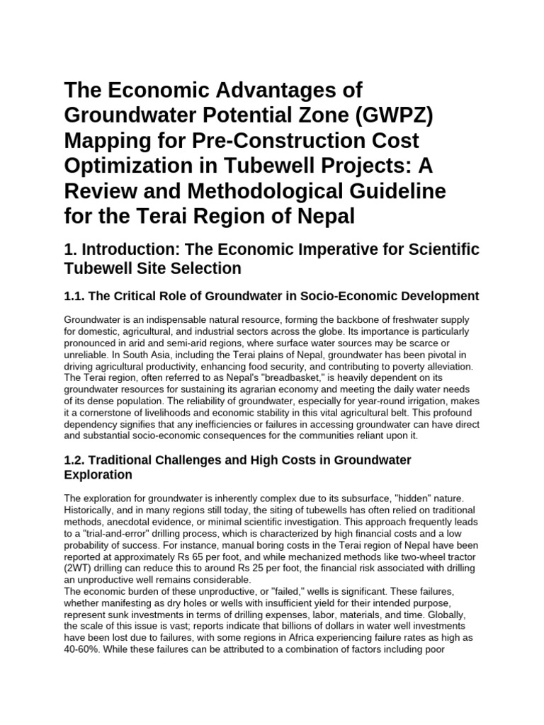 Groundwater Potential Mapping Cost Reduction Reformatted | PDF ...