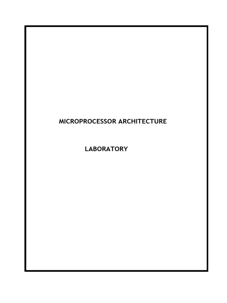 Microprocessor Lab Manual 22 23 Sem1 | PDF | Assembly Language ...