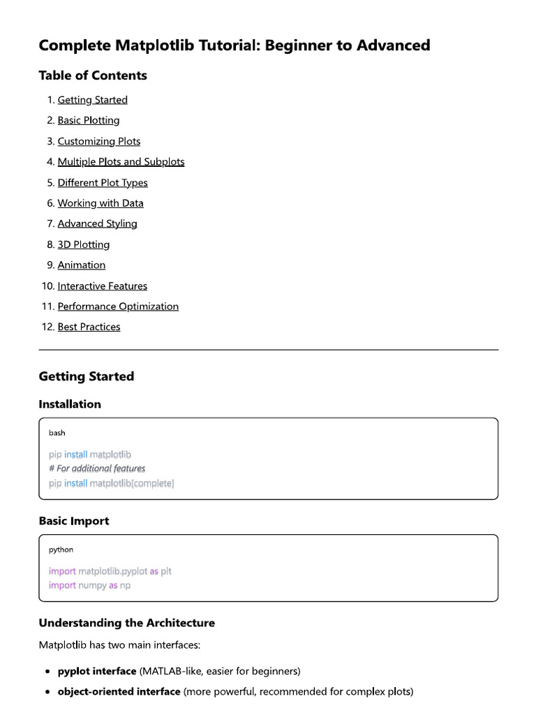 Matplotlib Tutorial Claude | PDF