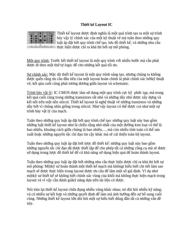Thiet Ke Layout Ic | PDF