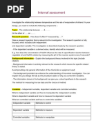 Chemistry IA Structure Guide 2025 | PDF | Experiment | Uncertainty