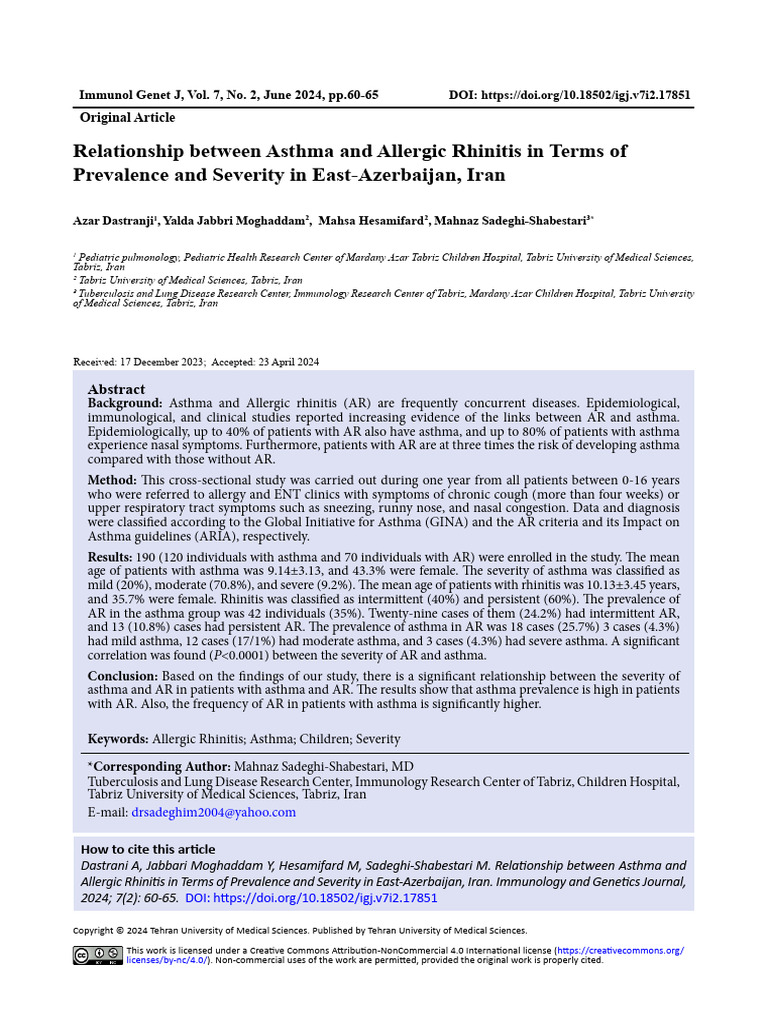17851-Article Text-19160-1-10-20250309 | PDF | Asthma | Allergy