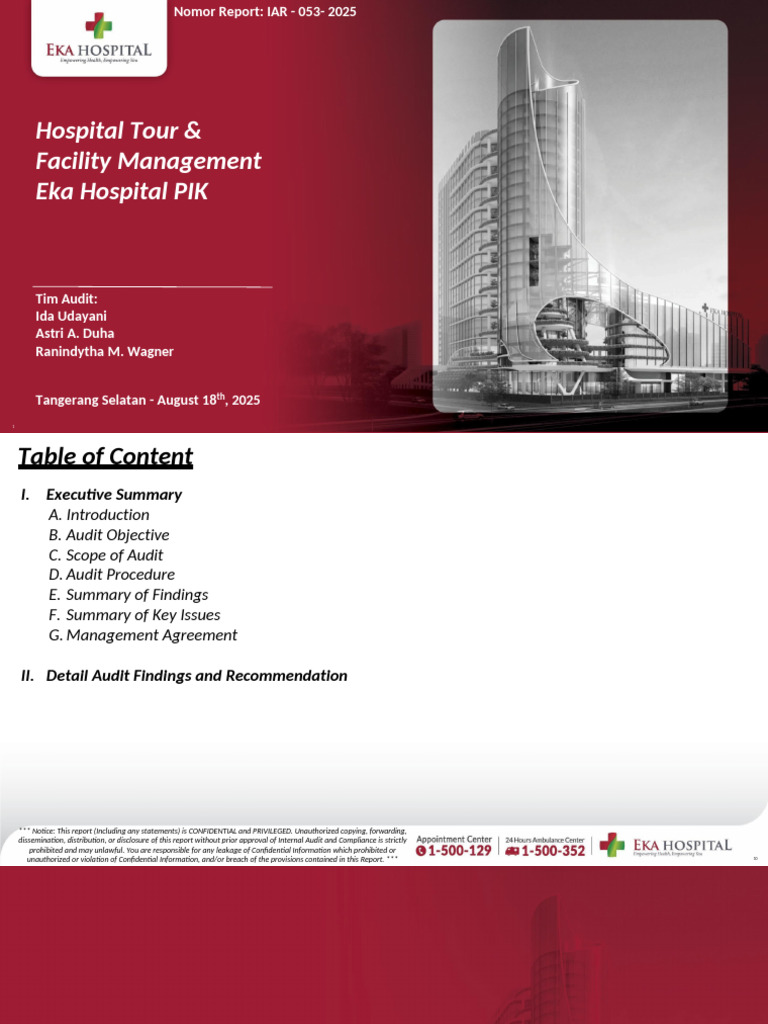 Audit Report Hospital Tour&Facility MGT EH PIK - 250902 - 051523 | PDF ...