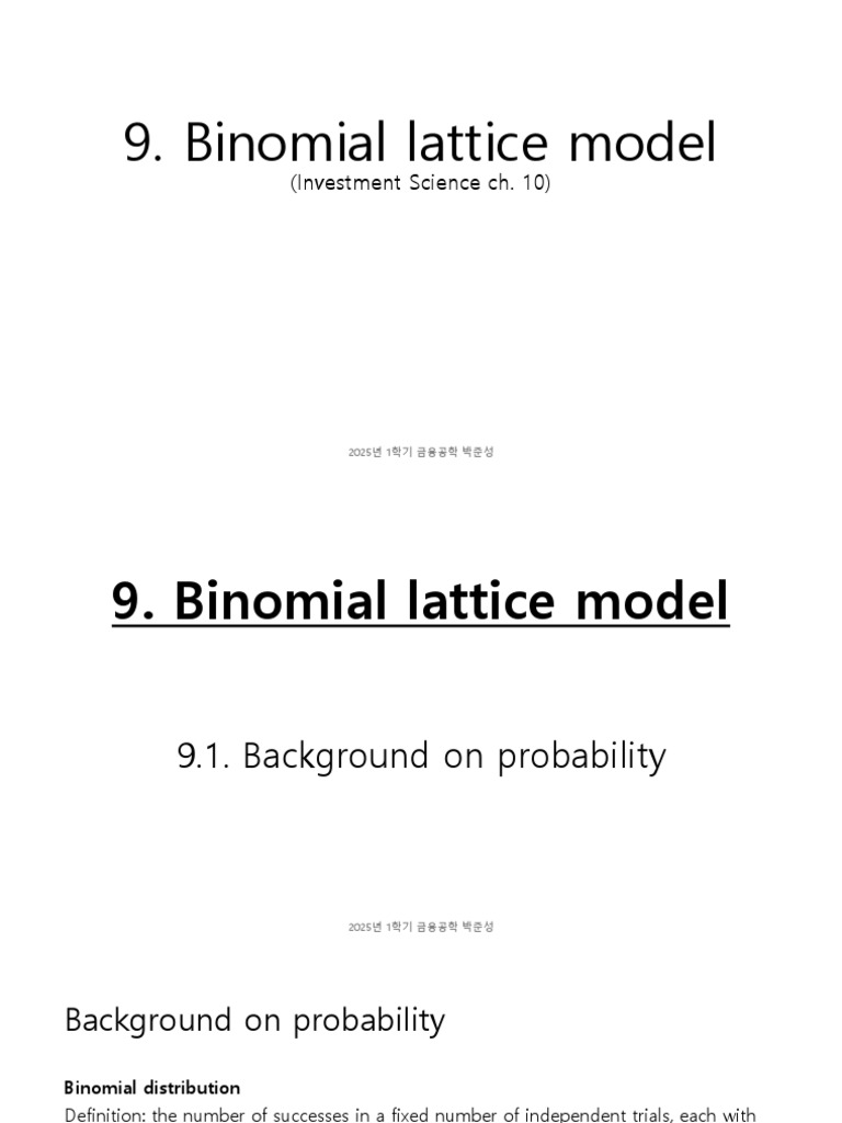 Binomial Lattice Model Overview | PDF | Normal Distribution ...